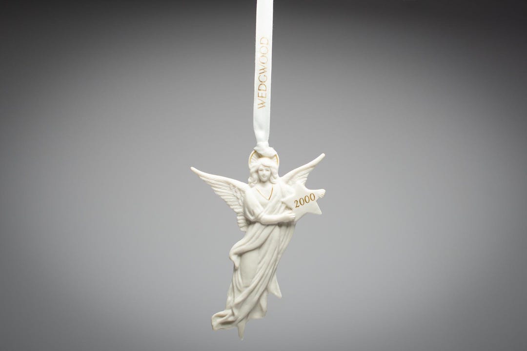Wedgwood 2000 Millennium Angel Ornament Mint in Gold Box 22k Gold Rare ...