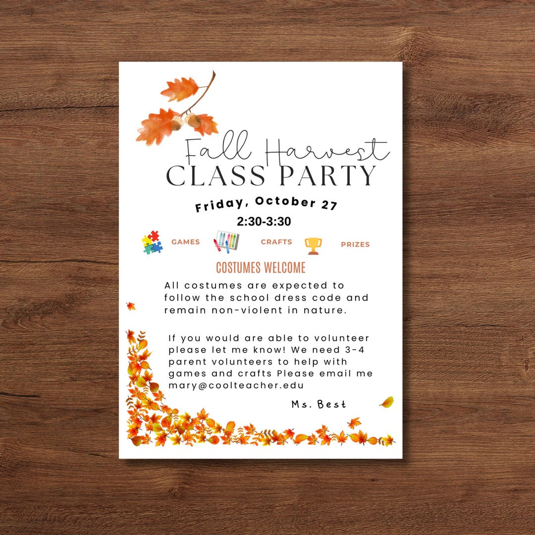 Fall Harvest Party Letter - Etsy