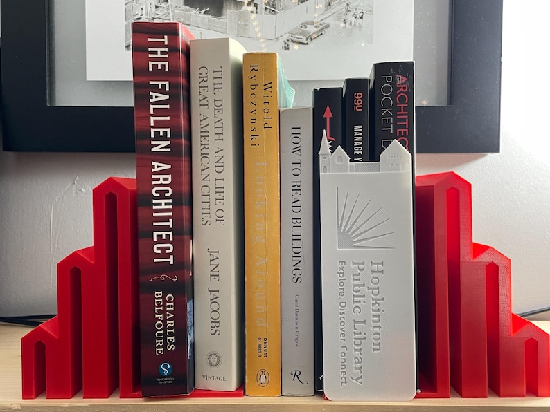 Architectural Modern Bookends – Minimalist House Bookends for Bookshelf ...
