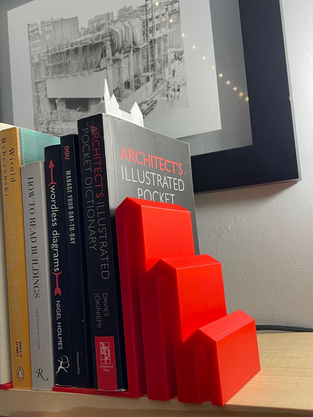 Modern Village Bookend • Minimalist House Bookend • 3D Printed ...
