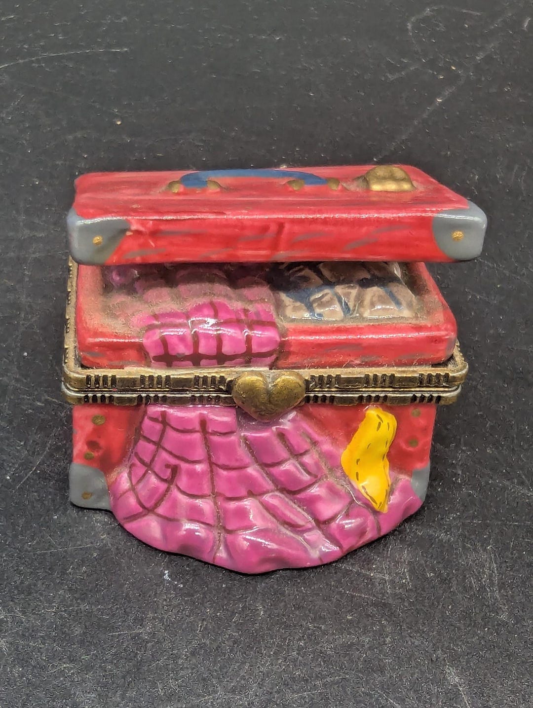 Red Ceramic Suitcase Trinket Box: Travel Keepsake Jewelry Holder - Etsy
