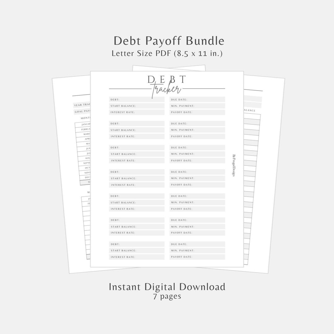 Debt Payoff Bundle - Digital/printable PDF (letter/a4/a5) - Budget ...