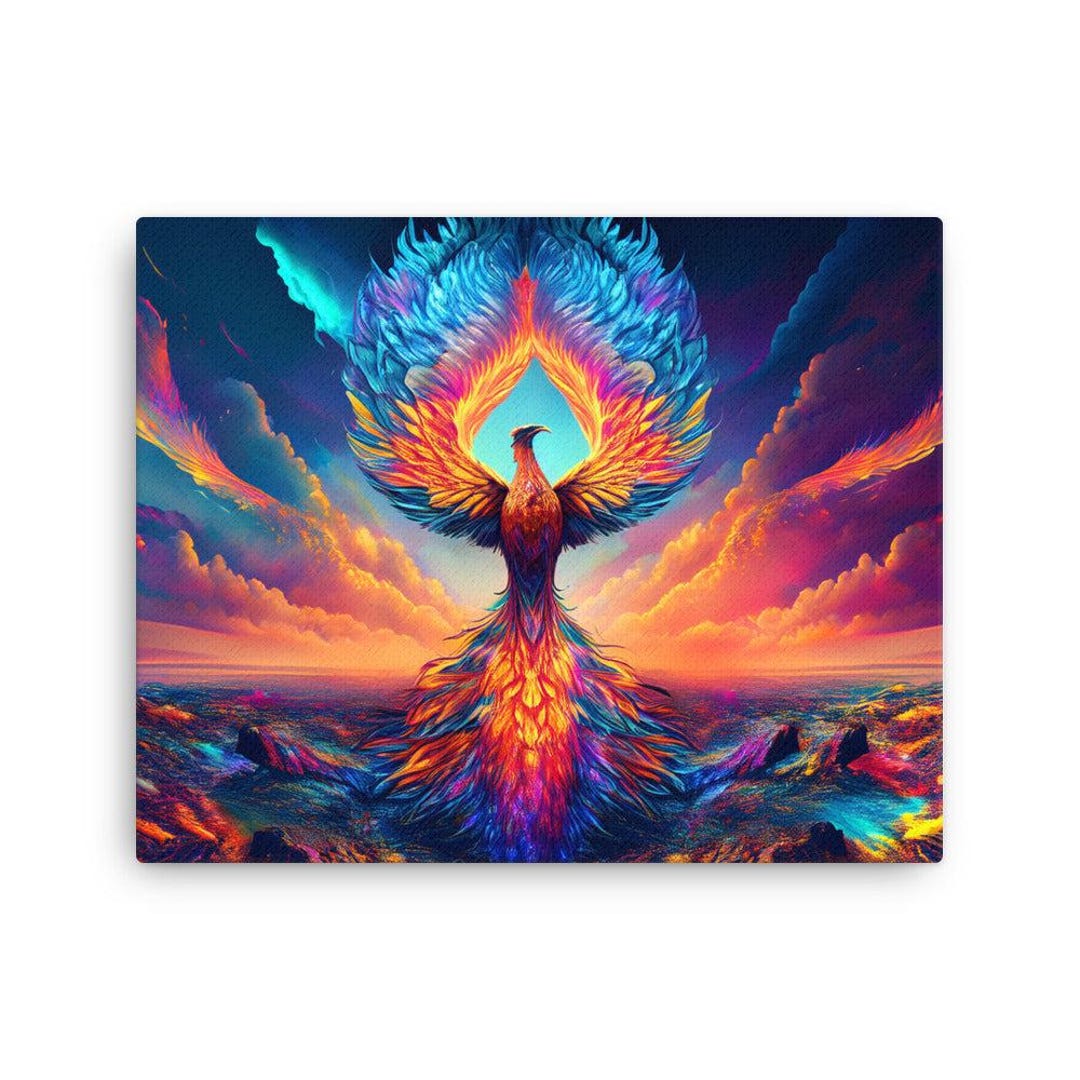 Cosmic Phoenix on Canvas - Etsy