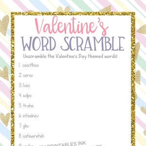 Printable Valentine's Day Game, Valentines Game, Galentine's Party Game ...