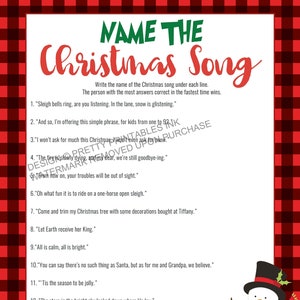 Instant Download Christmas Game, Name the Christmas Song Game ...