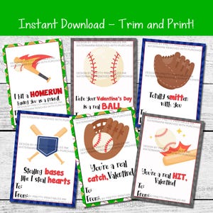 Baseball Valentines Cards Printable | Baseball Valentines for Kids ...