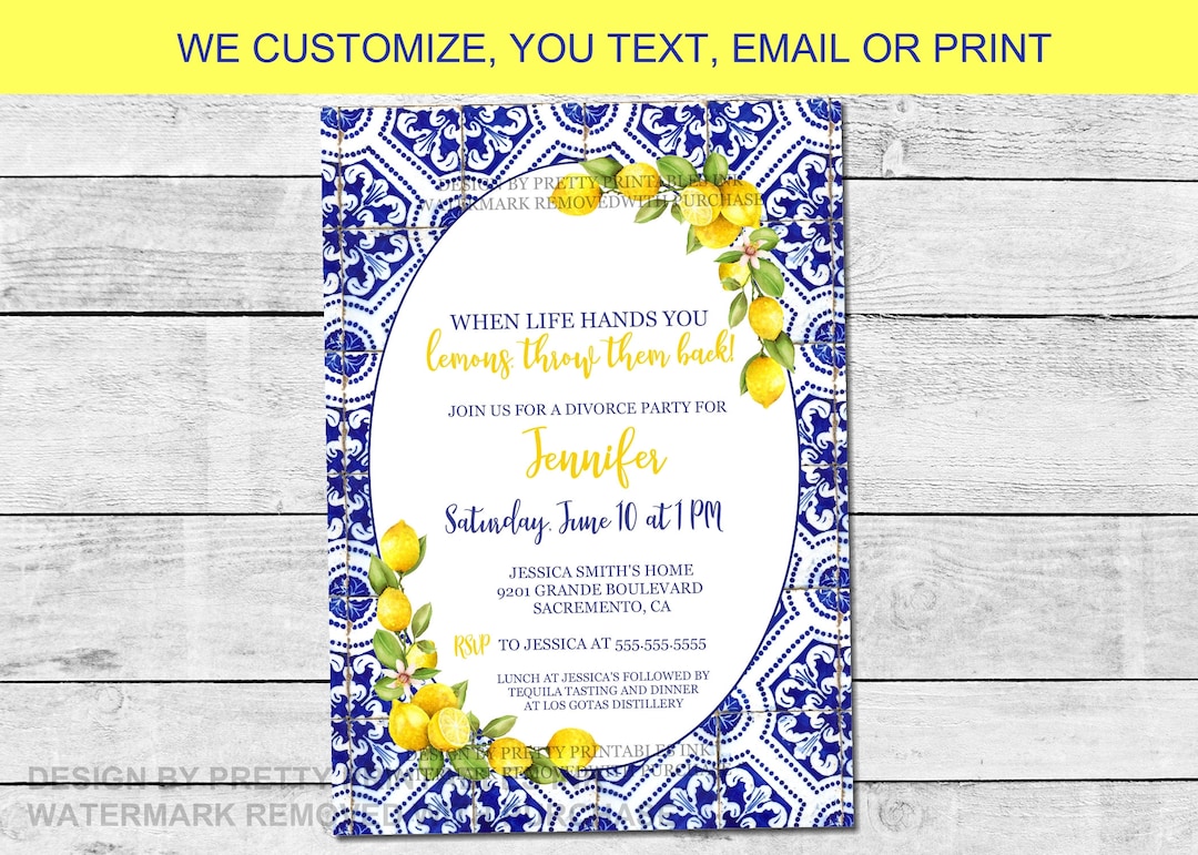 Divorce Party Invitation, Breakup Party Invitation, Lemon Divorce Party ...