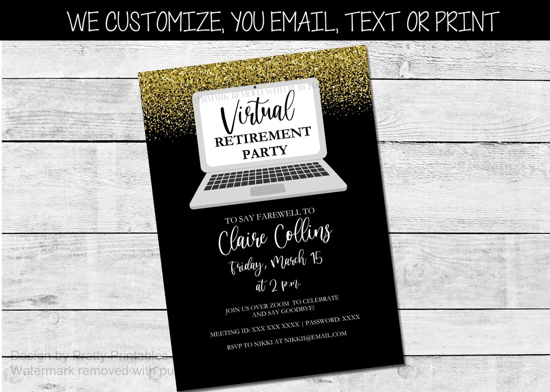 Virtual Retirement Party Invitation Printable Retirement Party Invite ...