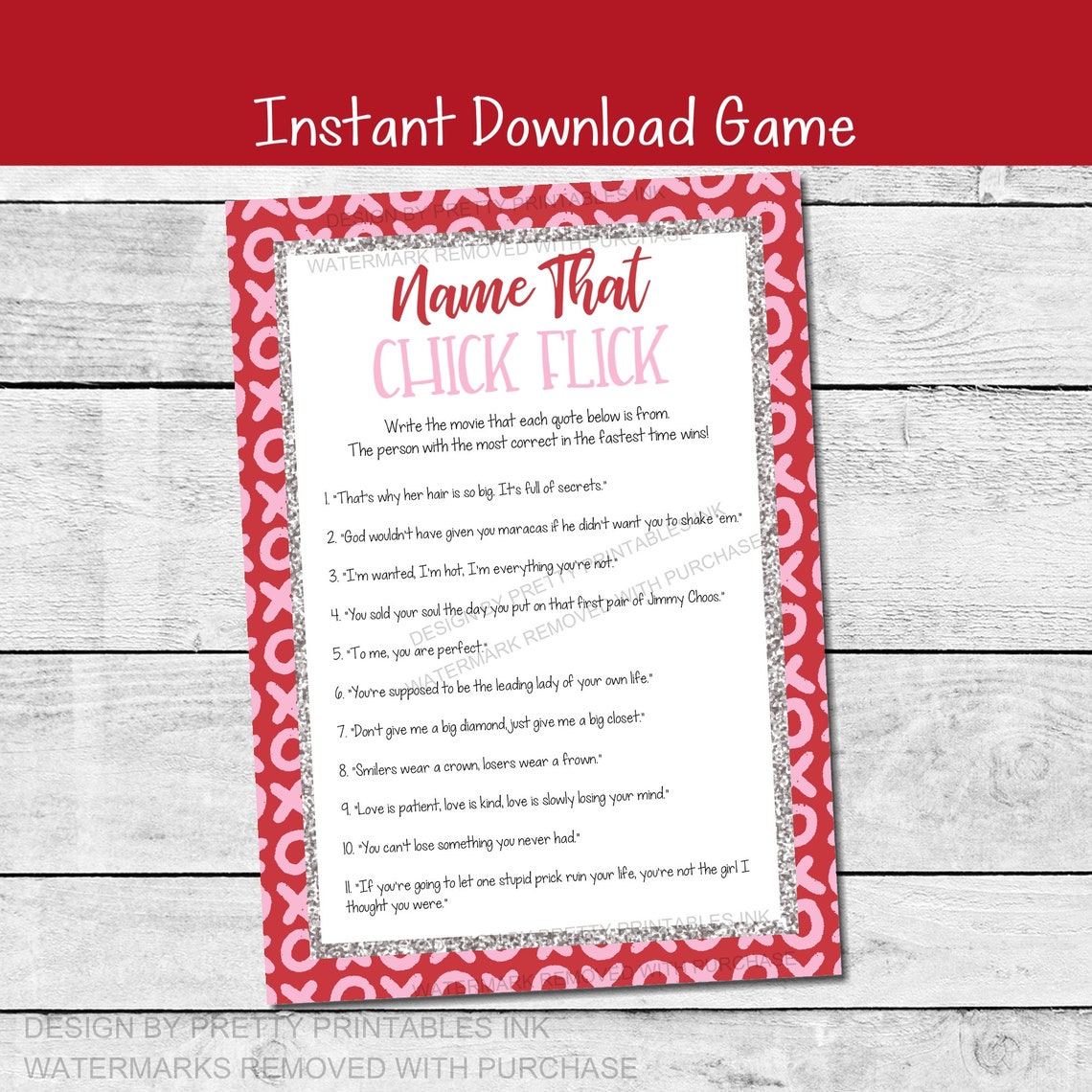 Name That Chick Flick Game: Girls Night In, Rom Com (digital Download ...