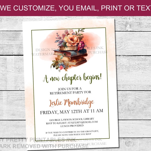 Teacher Retirement Invitation - Etsy
