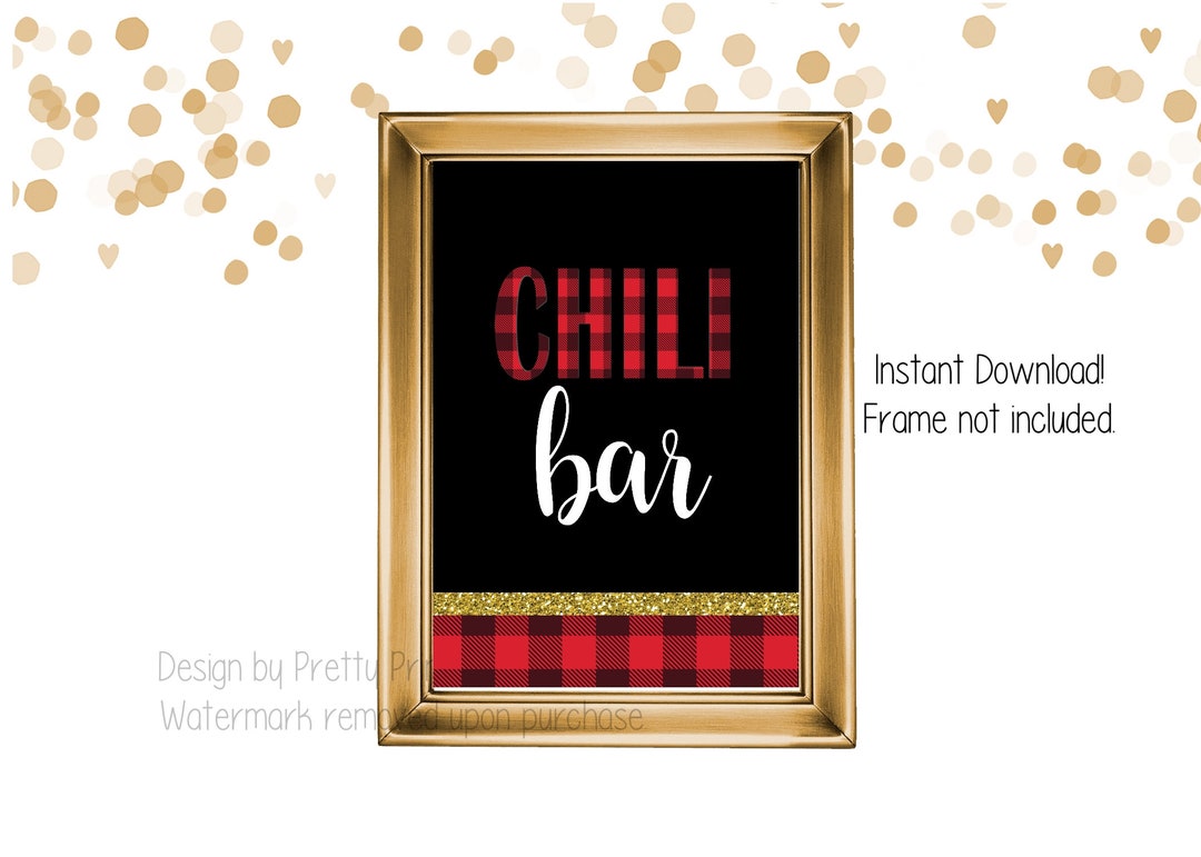 Chili Bar Sign Printable Lumberjack Chili Bar Sign Buffalo - Etsy