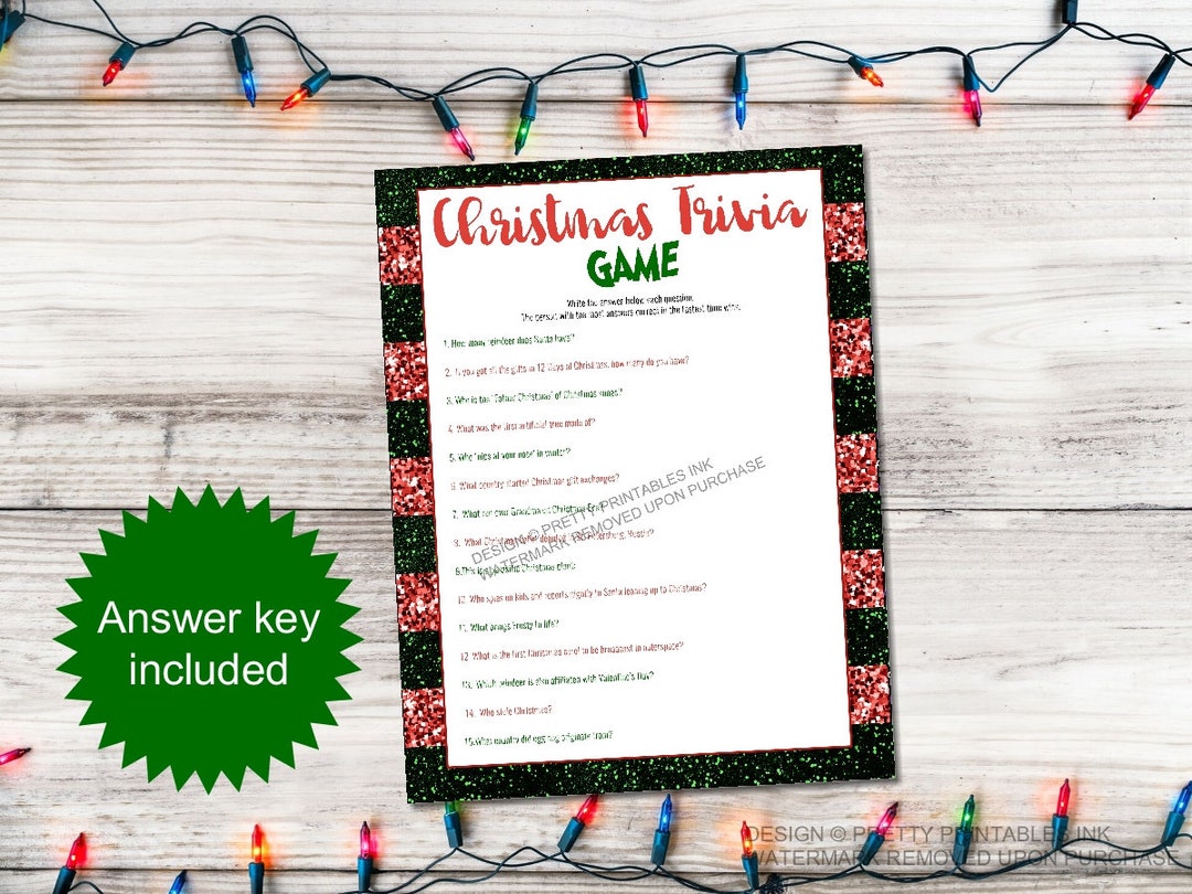 Christmas Game, Printable Christmas Game, Christmas Trivia Game ...