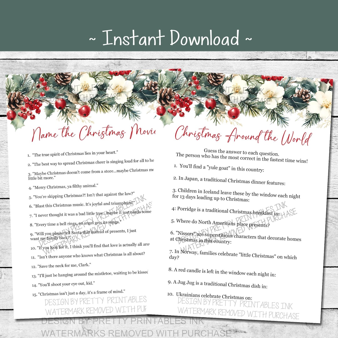 Christmas Party Games Christmas Traditions Game Christmas Trivia Game ...