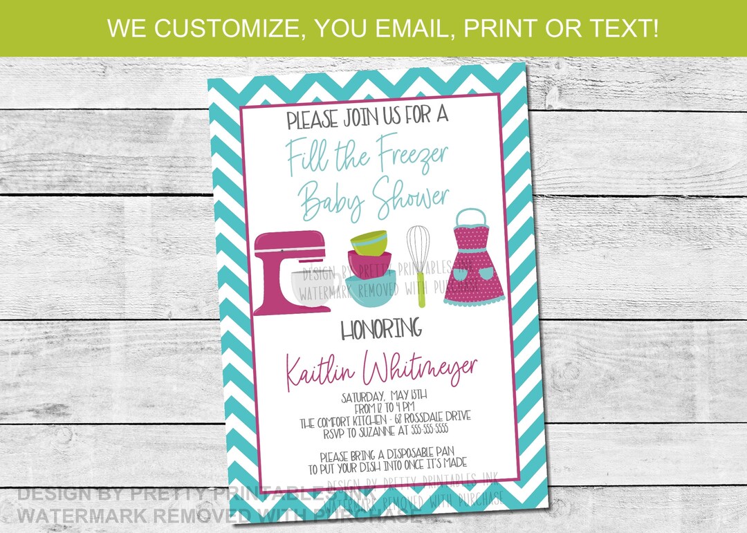 Fill the Freezer Baby Shower Invite | Freezer Meal Baby Shower Invite ...