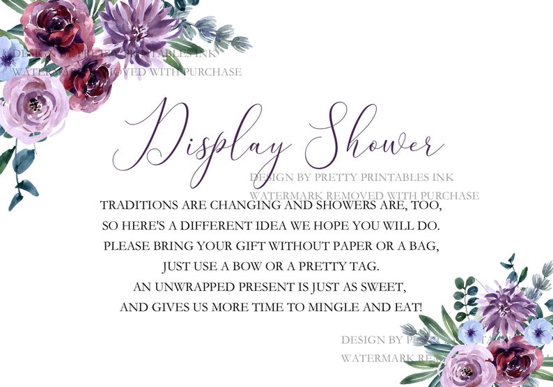 Instant Download Display Shower Insert Display Shower Card - Etsy
