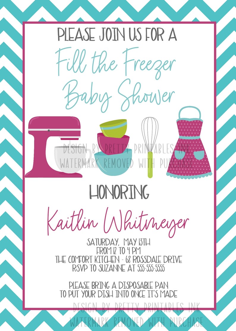 Fill the Freezer Baby Shower Invite Freezer Meal Baby Shower - Etsy
