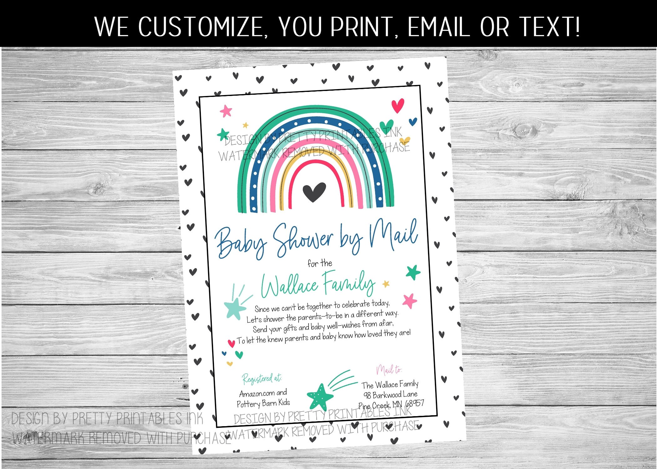 Baby Shower by Mail Invitation Long Distance Baby Shower - Etsy