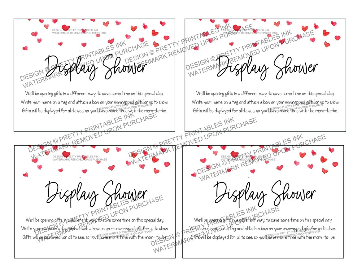 Display Shower Insert Printable Display Shower Card Baby - Etsy Canada