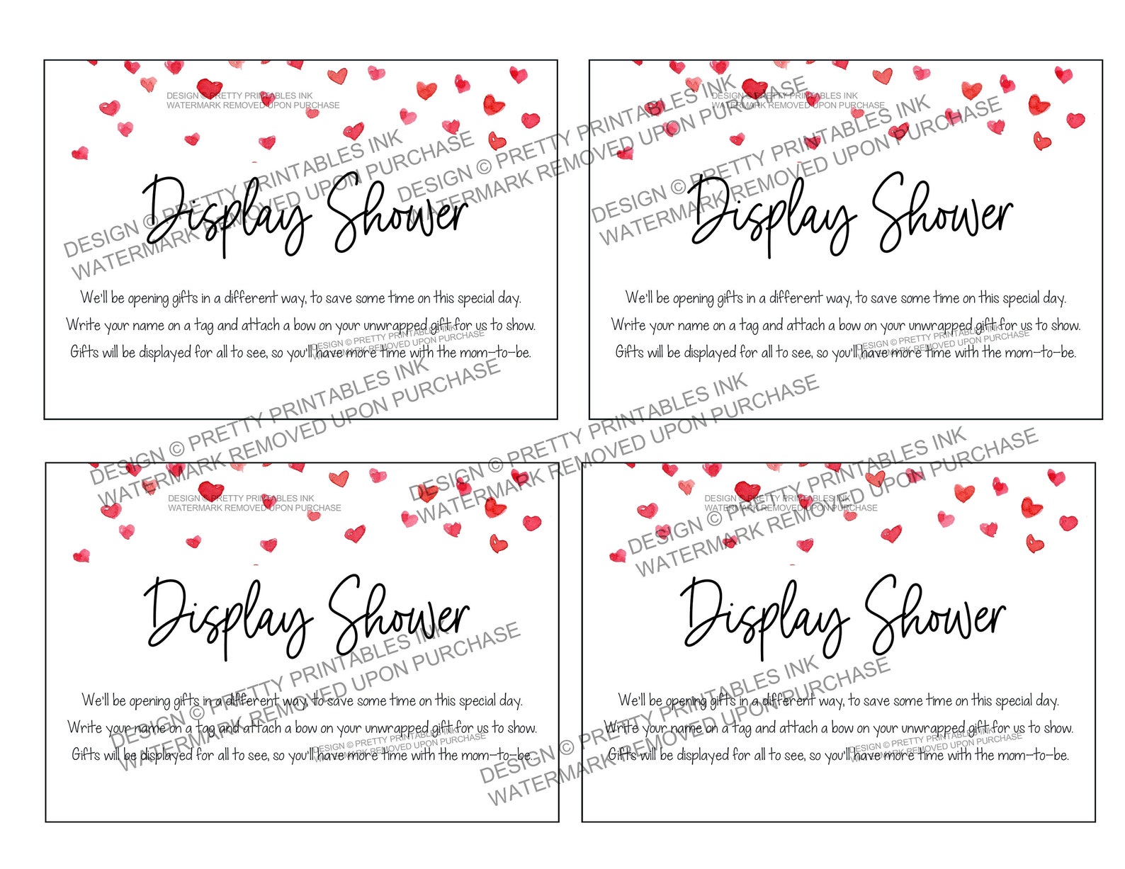 Display Shower Insert Printable Display Shower Card Baby - Etsy Canada