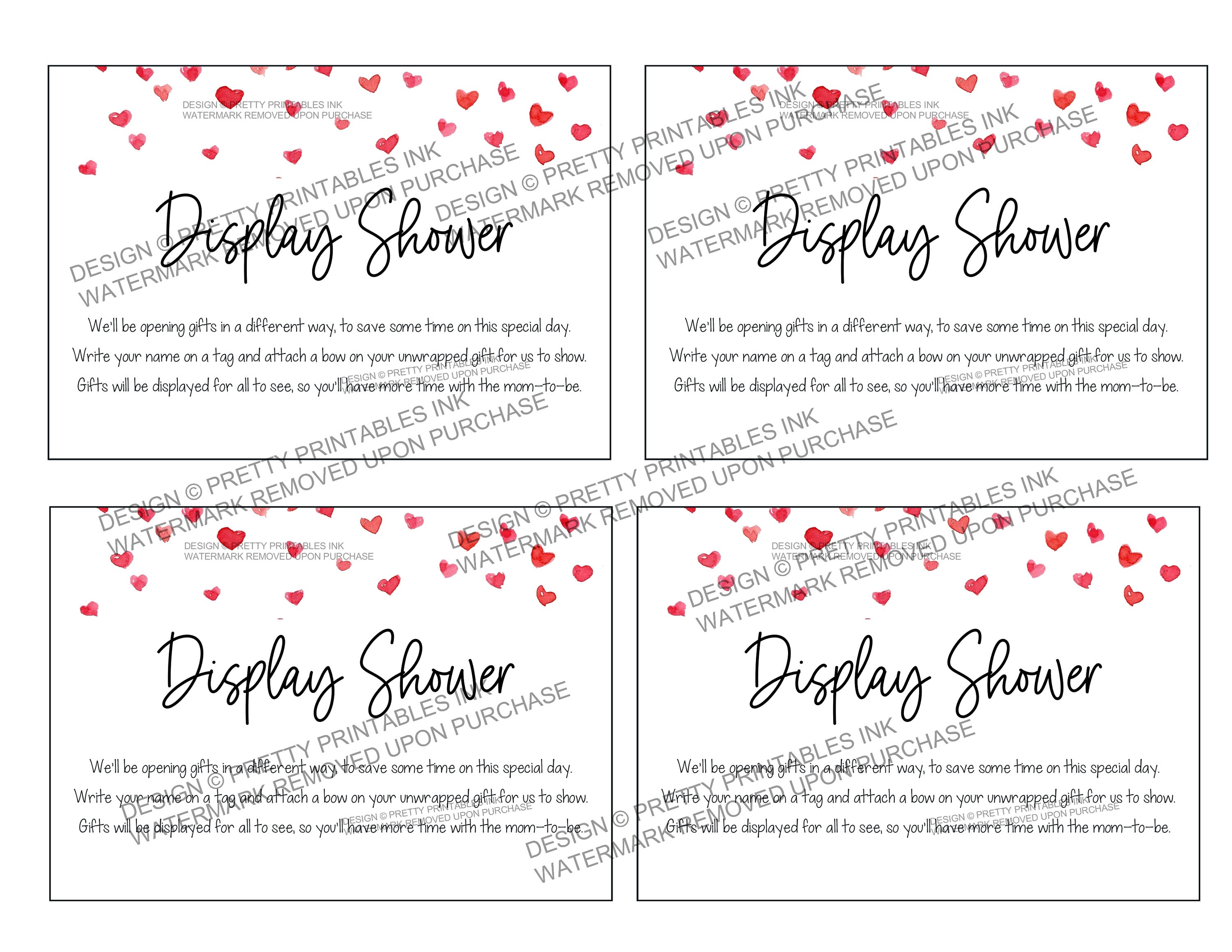Display Shower Insert Printable Display Shower Card Baby - Etsy Canada