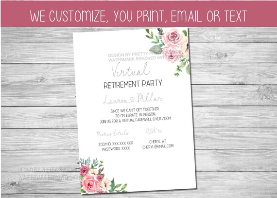 Virtual Retirement Party Invite | Printable Retirement Party Invitation ...