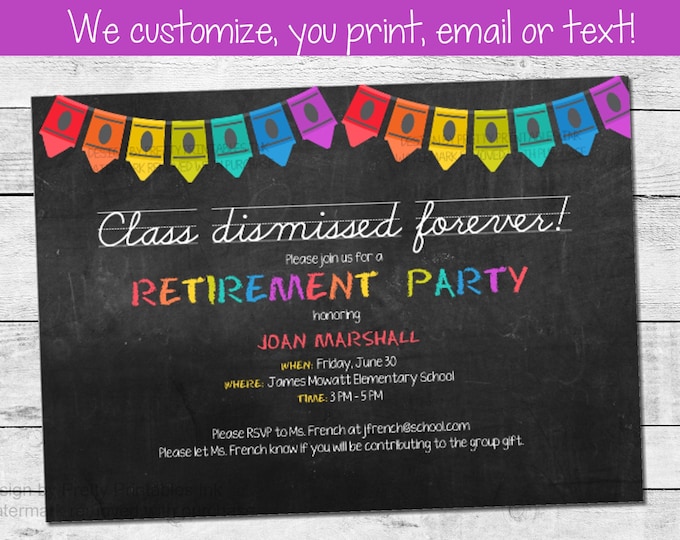 Virtual Retirement Party Invitation: Black and Gold Design (PDF) - Etsy ...