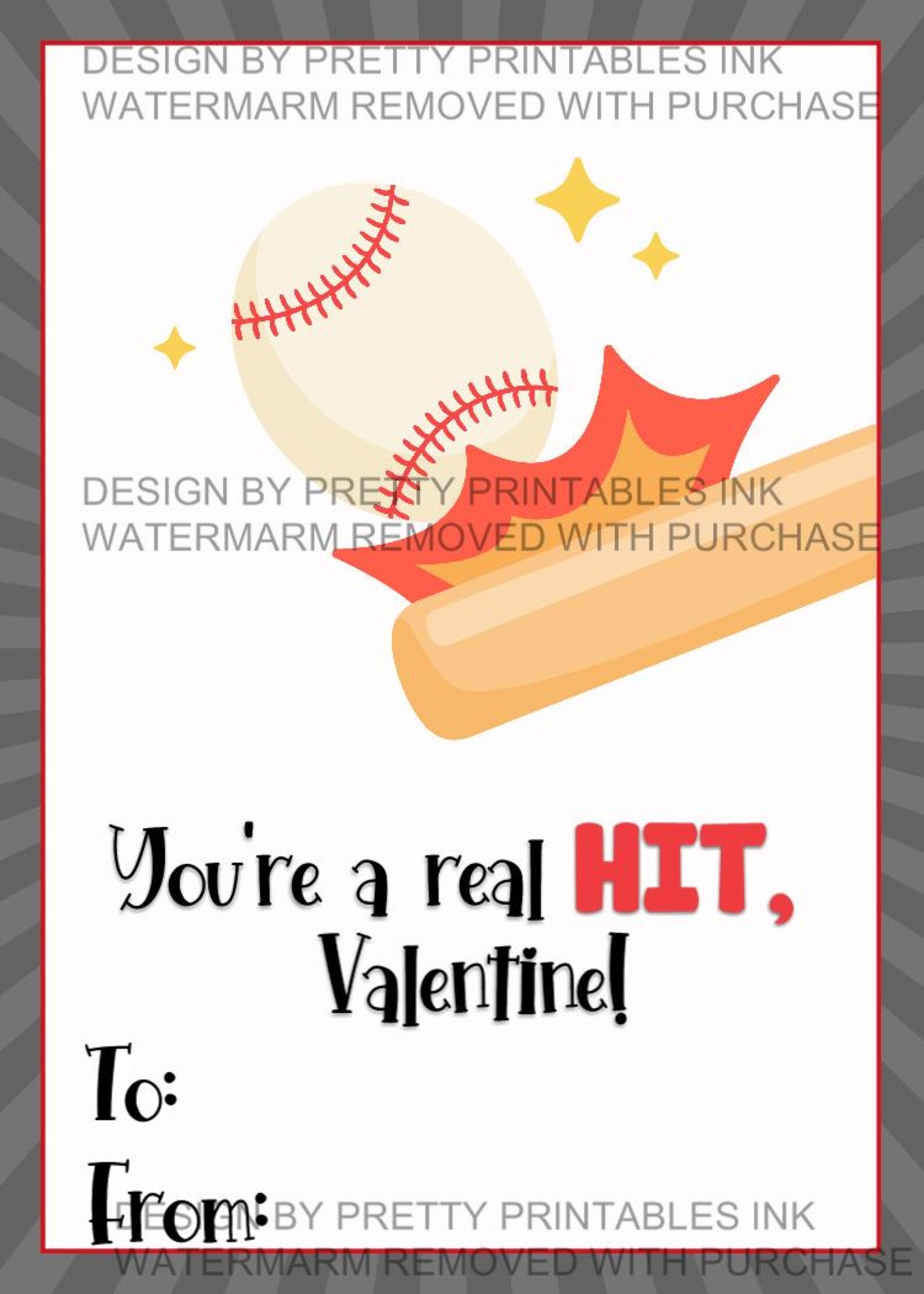 Baseball Valentines Cards Printable | Baseball Valentines for Kids ...