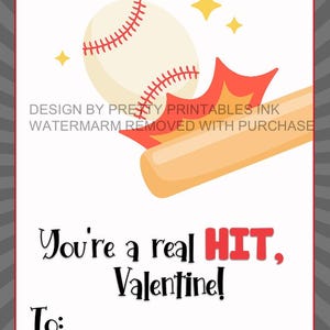 Baseball Valentines Cards Printable | Baseball Valentines for Kids ...
