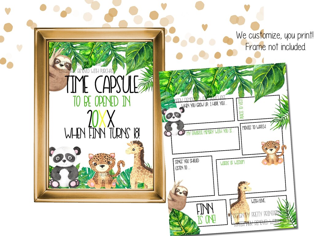 First Birthday Time Capsule Printable | 1st Birthday Capsule | Wild One ...