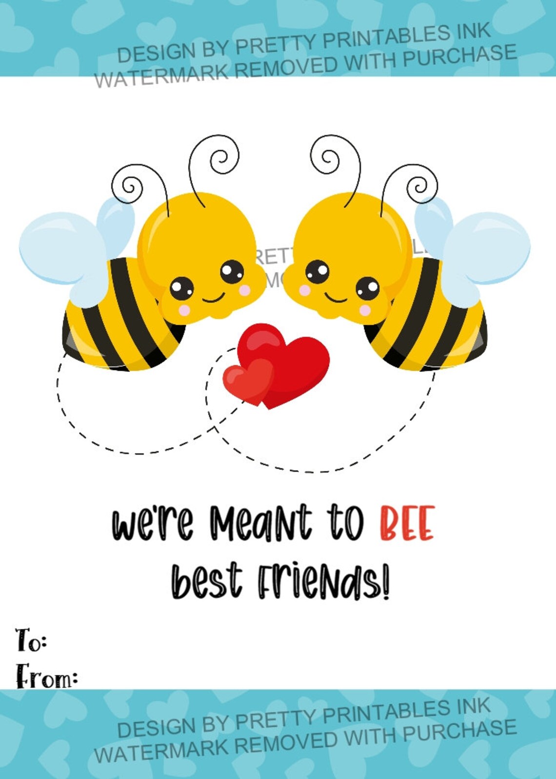 Kids Valentines Cards Printable | Printable Bee Valentine Cards ...