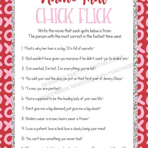 Instant Download Girls Night Games, Chick Flick Game, Famous Bffs Game ...
