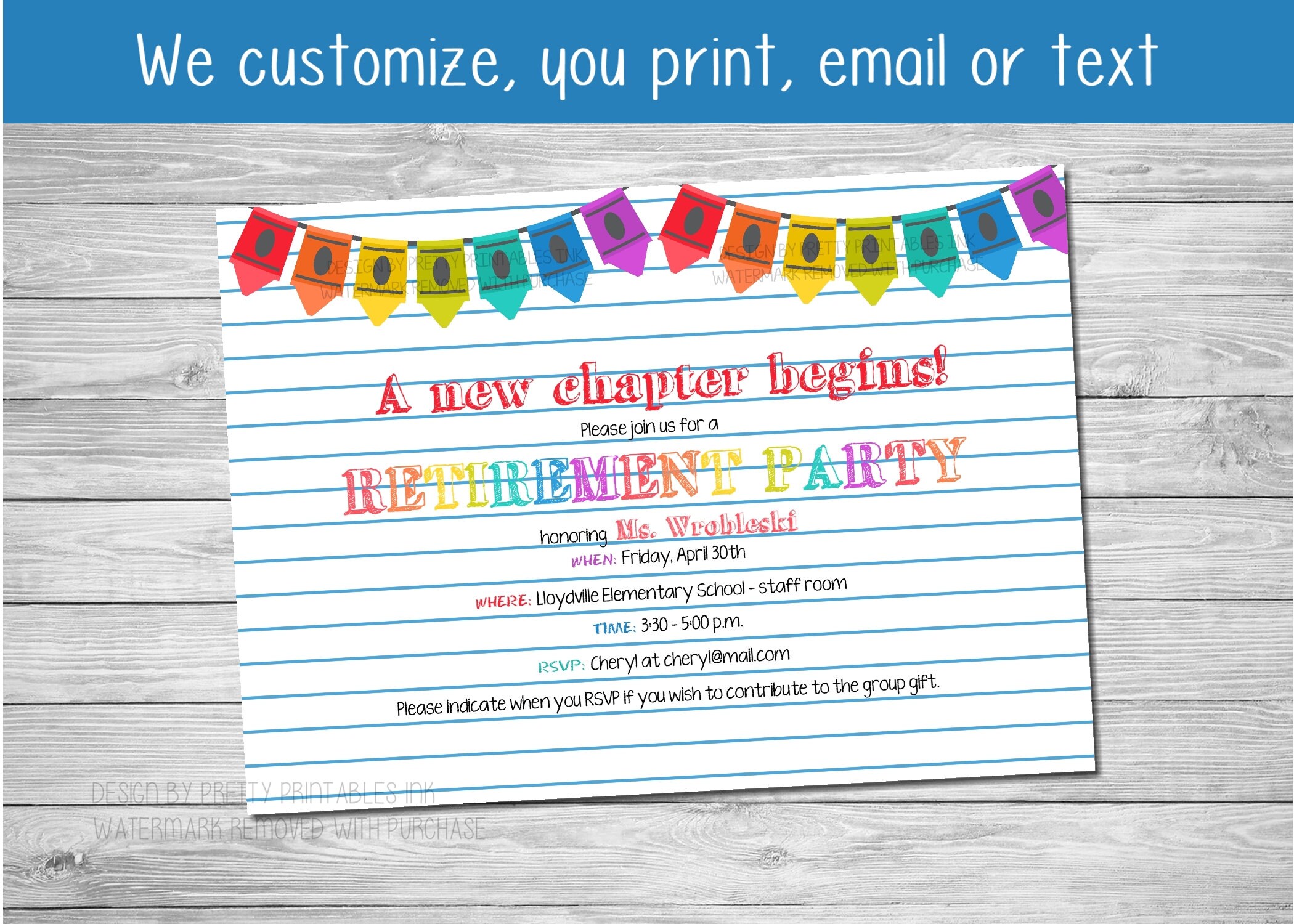 Teacher Retirement Party Flyer