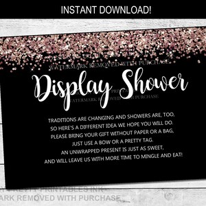 Instant Download Display Shower Insert, Display Shower Card, Display ...
