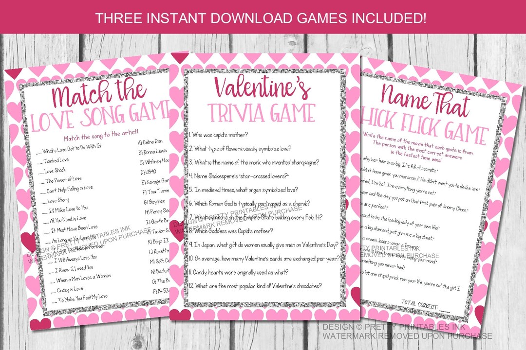 Printable Valentine's Party Games, Galentine's Games, Valentine's Day ...