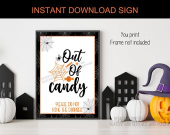 Printable Bundle of 2 Trick or Treat Signs Happy Halloween - Etsy