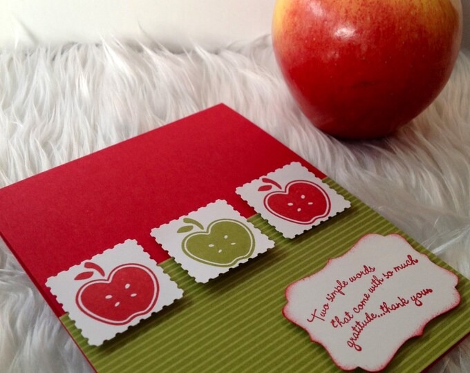 Teacher Thank You Card -apples - Etsy