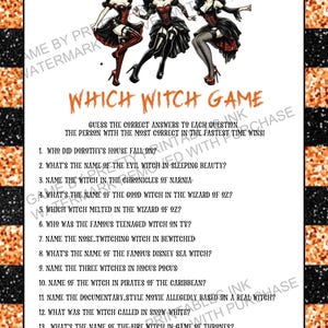 Which Witch is Which Halloween Game: Black and Orange Stripe Pattern ...