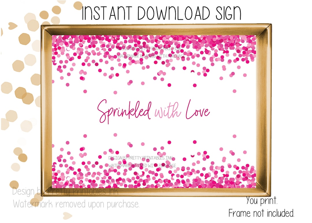 Sprinkled With Love Sign Instant Download, Baby Sprinkle Sign, Pink ...