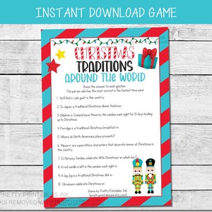 Christmas Game Printable, Christmas Traditions Around the World Game ...