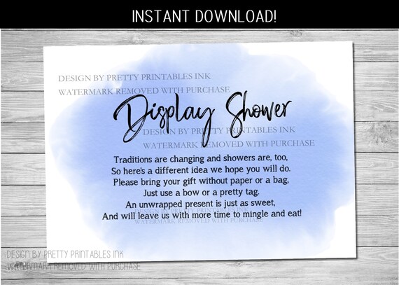 Display shower insert, bridal shower display insert, baby shower ...