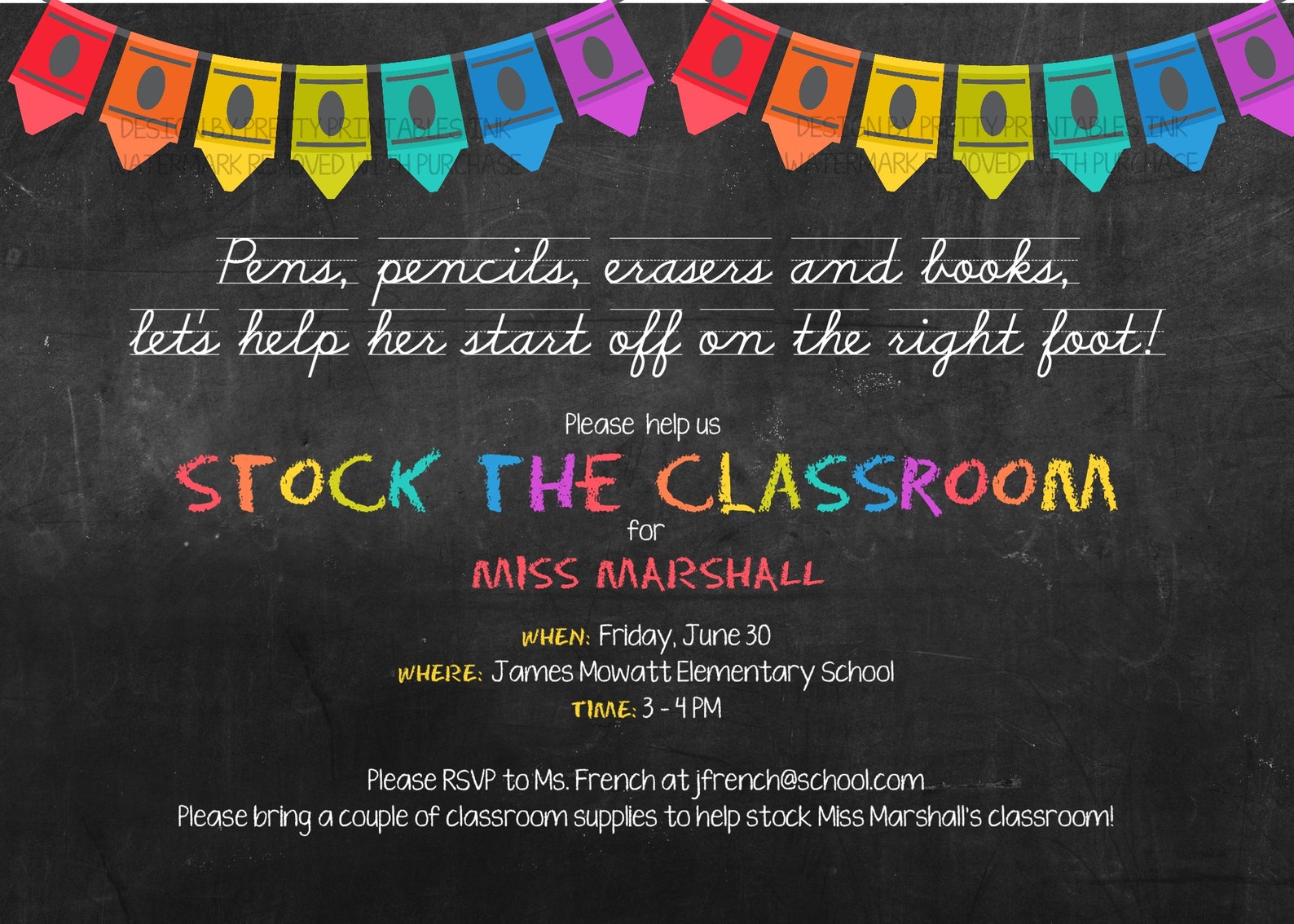 New Teacher Shower Invitation Stock the Classroom Invitation - Etsy