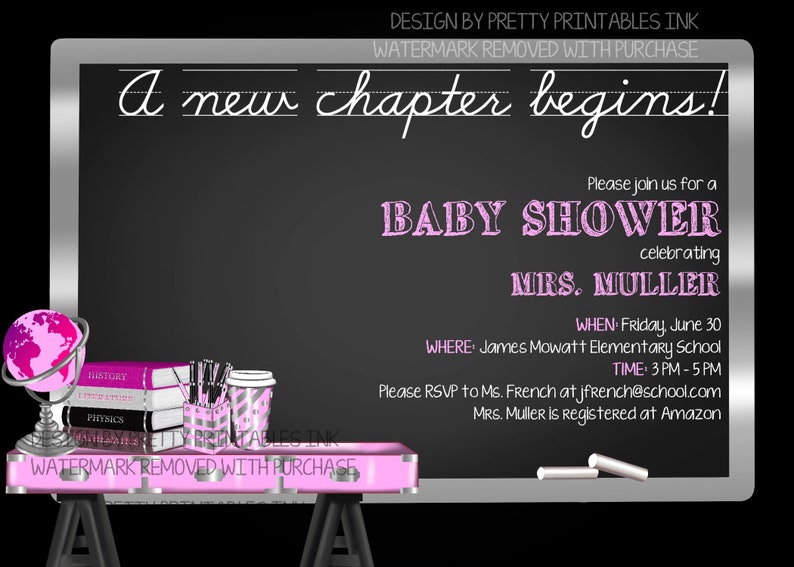 Teacher Baby Shower Invitation Classroom Baby Shower - Etsy