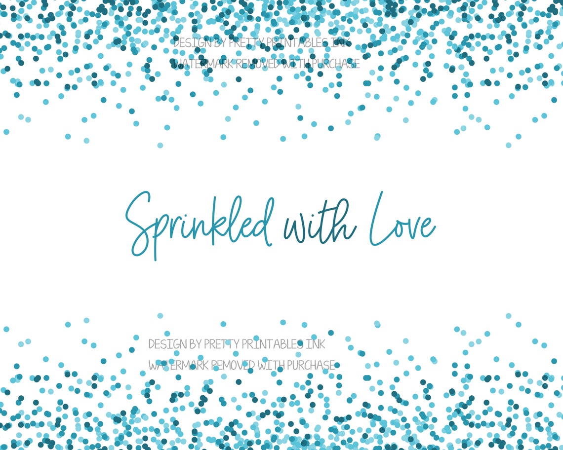 Blue Sprinkled With Love Sign: Baby Sprinkle Decor (PDF & JPEG) - Etsy