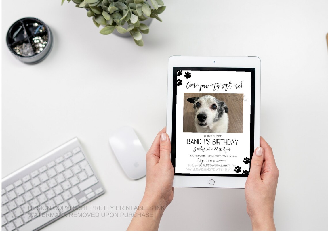 Dog Birthday Party Invitation Dog First Birthday Invitation - Etsy