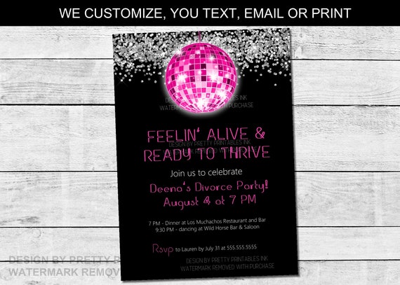 Divorce party invitation, breakup party invitation, disco ball divorce ...
