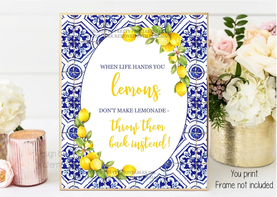 Divorce Party Sign Instant Download, Divorce Party Decorations, Lemon ...