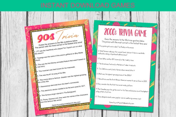 90s and 2000s trivia games, Girls Night Games, Girls Night in Game ...
