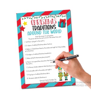 Christmas Game Printable, Christmas Traditions Around the World Game ...