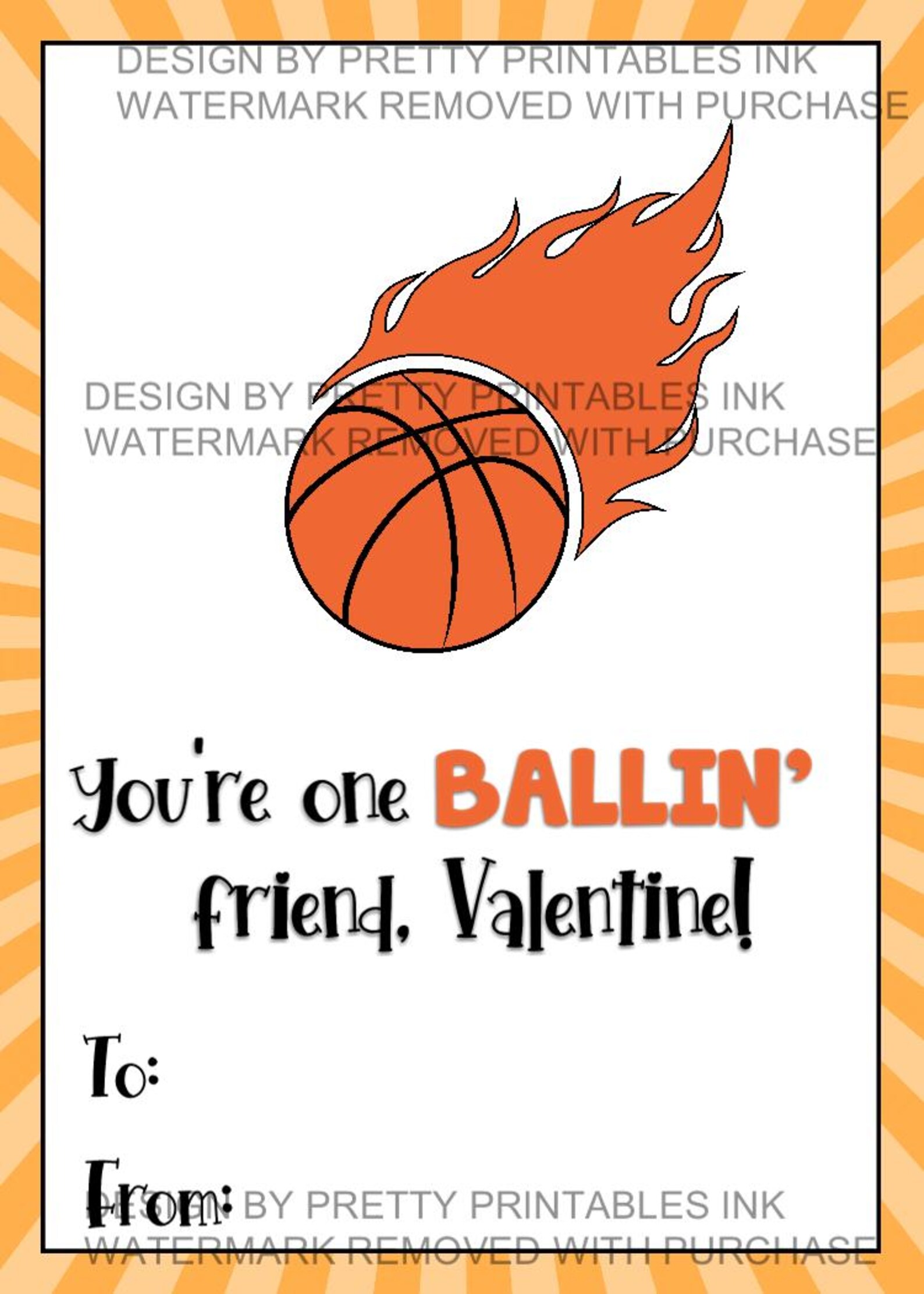 Basketball Valentines Cards Printable | Basketball Valentines for Kids ...