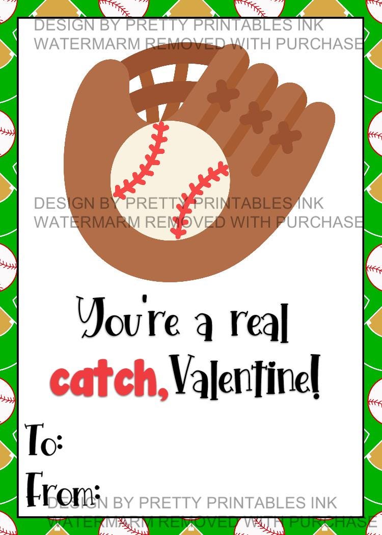 Baseball Valentines Cards Printable | Baseball Valentines for Kids ...